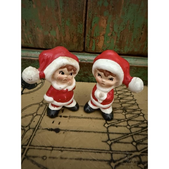 Lefton | Holiday | Vintage Lefton Ceramic Christmas Elf Figurine In ...